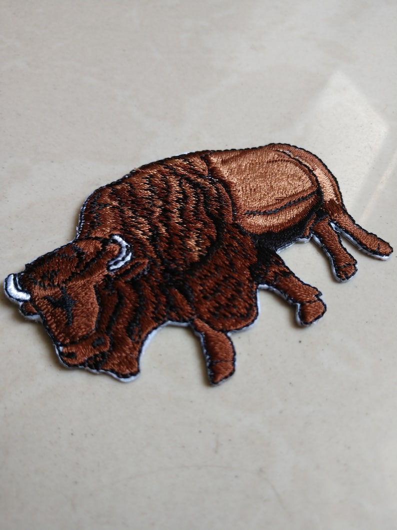 Bison Embroidered Iron on Applique Patchembroidery Bison - Etsy