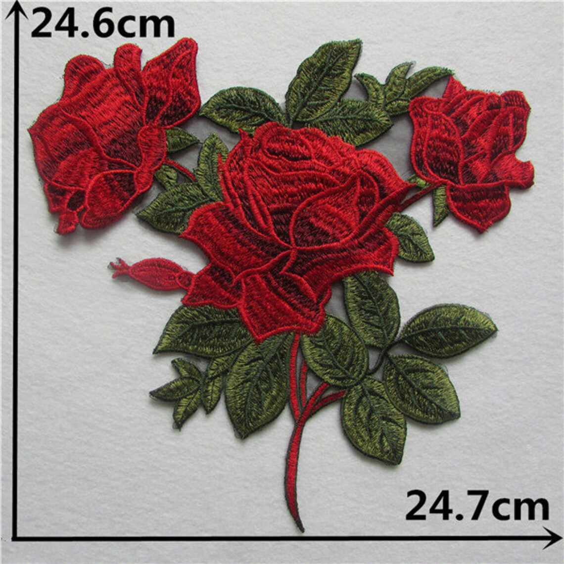 Delicate Embroidered Red Floral Applique Patchesvintage - Etsy