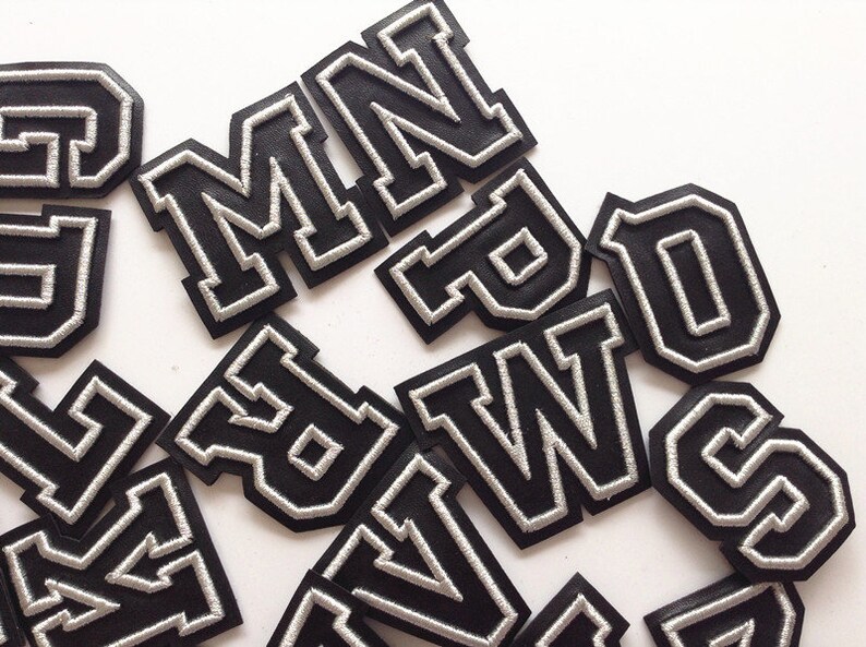 Black Embroidered Letters Applique Patchembroidery Name | Etsy
