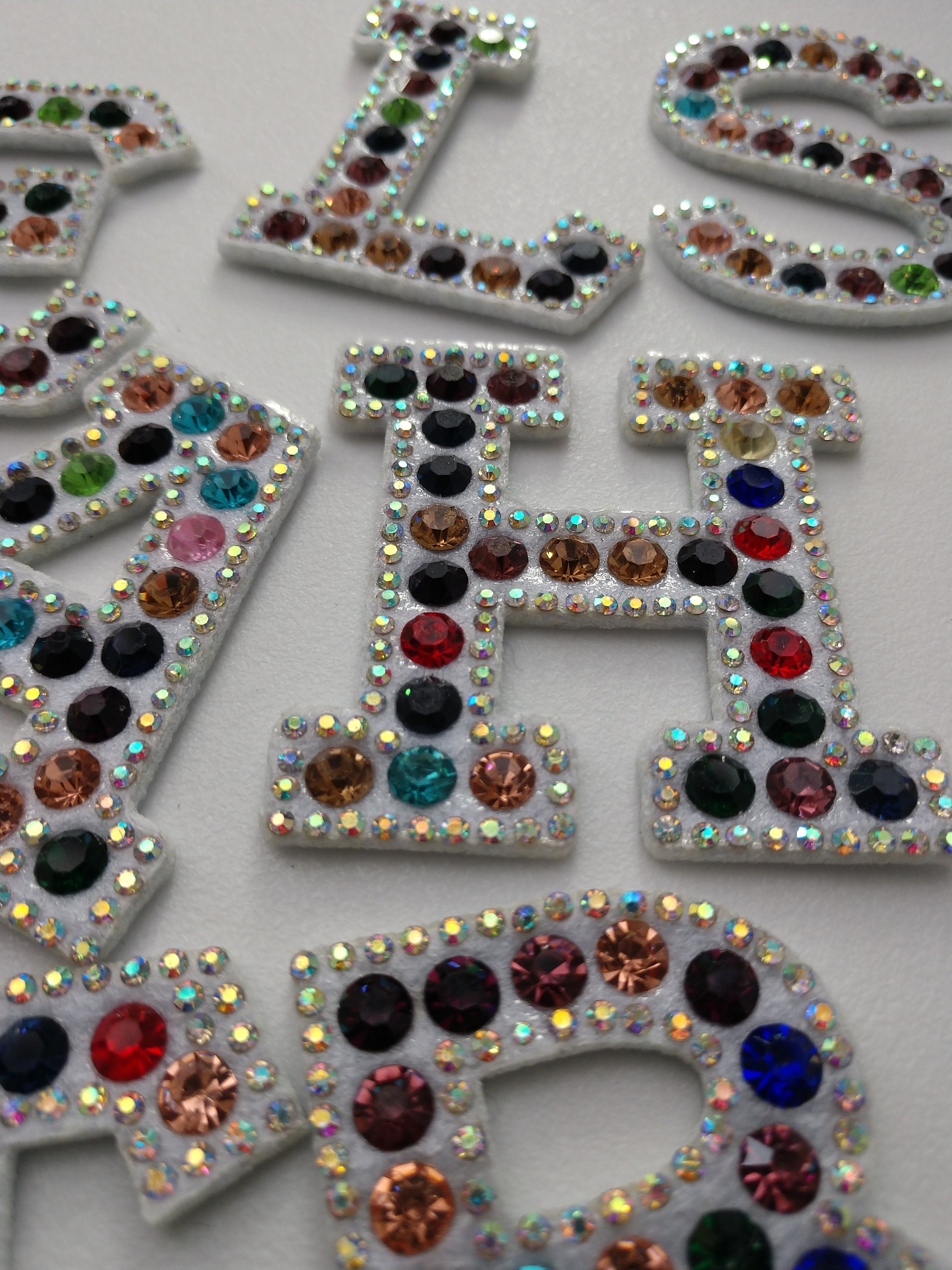 Colorful Diamond and Rhinestone Letters Iron on Applique - Etsy