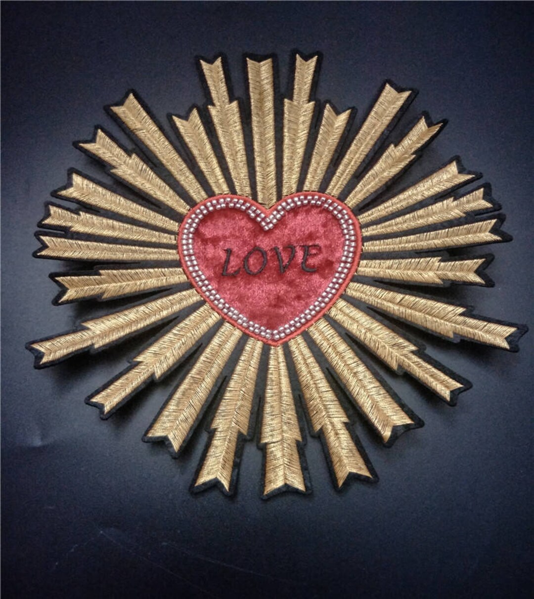Delicate Heart Embroidered Applique Patch, Embroidery Love Patch for ...