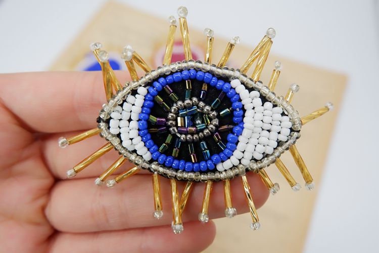 A Pair of Eye Embroidery Beaded Sequined Applique Patchbeaded - Etsy