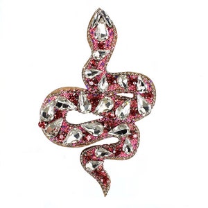 Snake Embroidery Rhinestone Iron on Applique Patch,diamond Snake ...