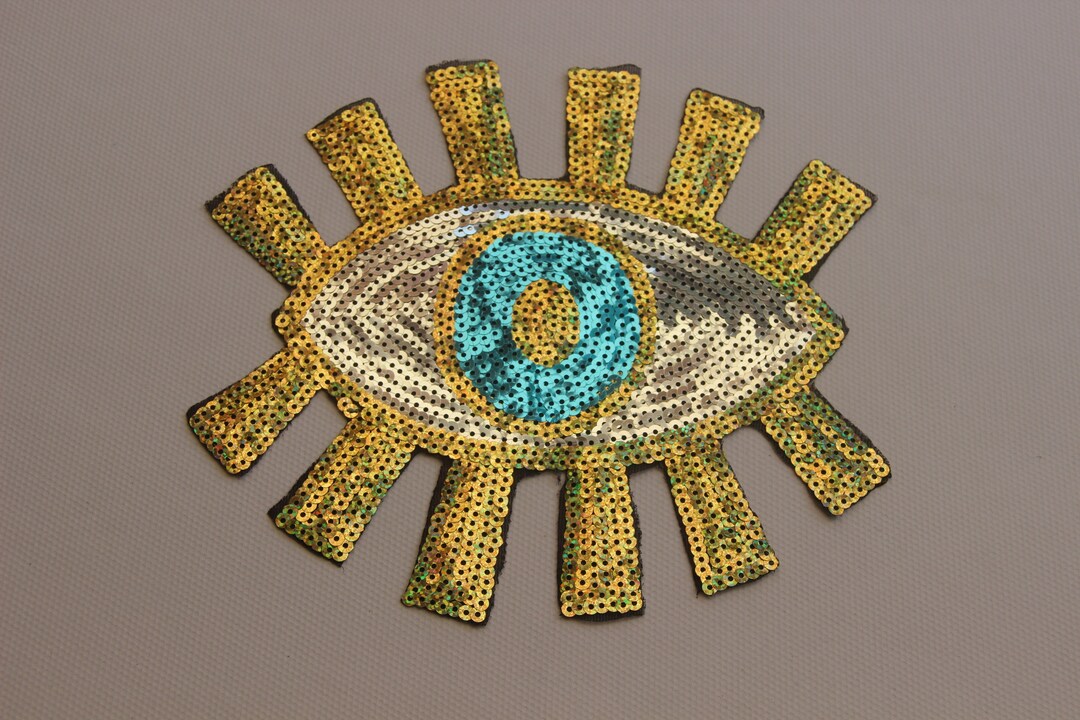 Delicate Eye Sequined Applique Patch,paillette Patch,sequins Eyes Patch ...