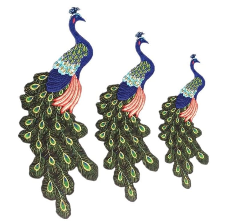 Delicate Peacock Embroidered Applique Patchembroidery Peacock - Etsy