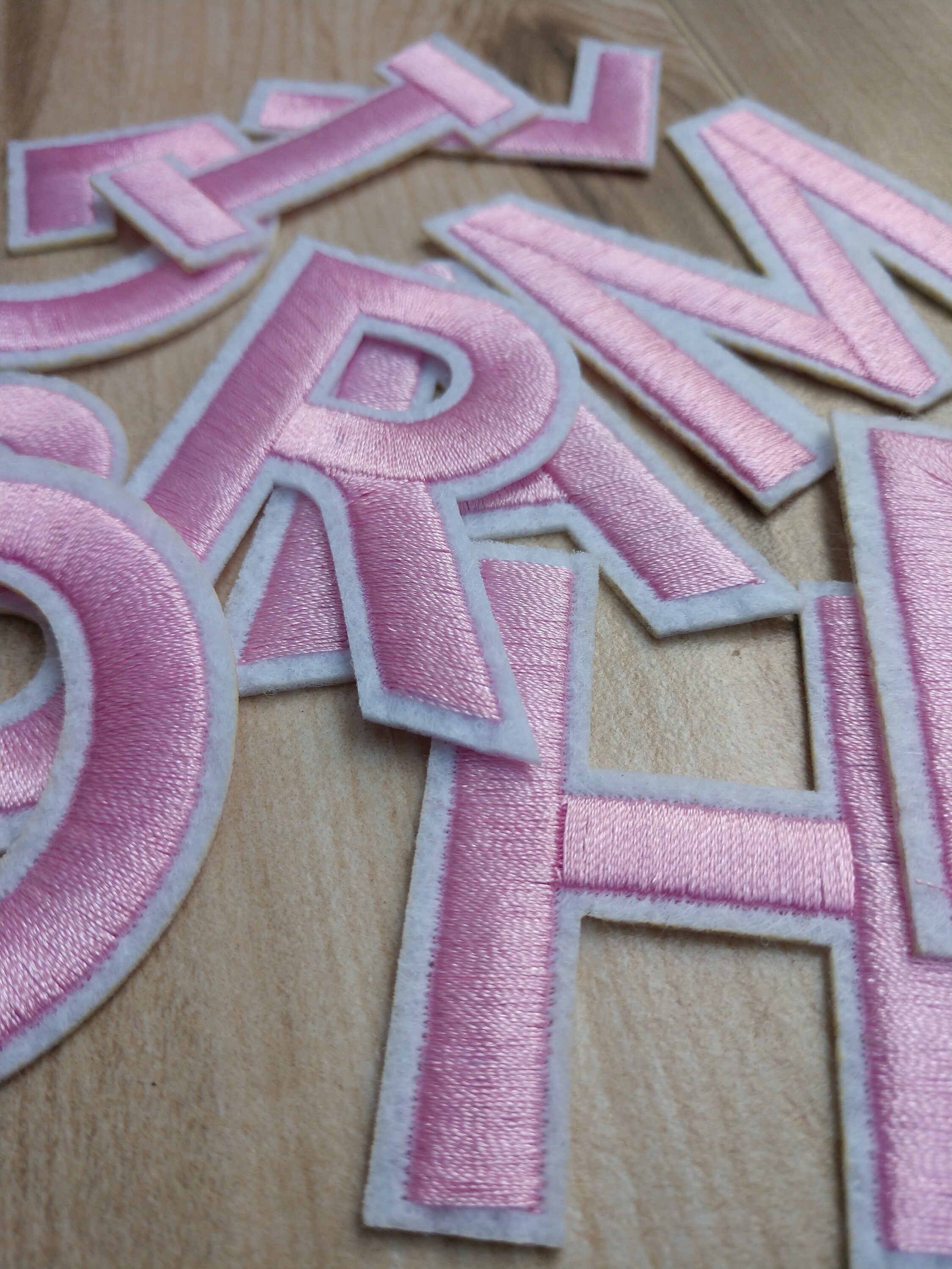 Pink Embroidered Iron on Letters Applique Patchiron on Name | Etsy