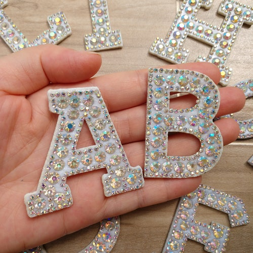 Pink Pearl and Rhinestone Letters Iron on Applique - Etsy