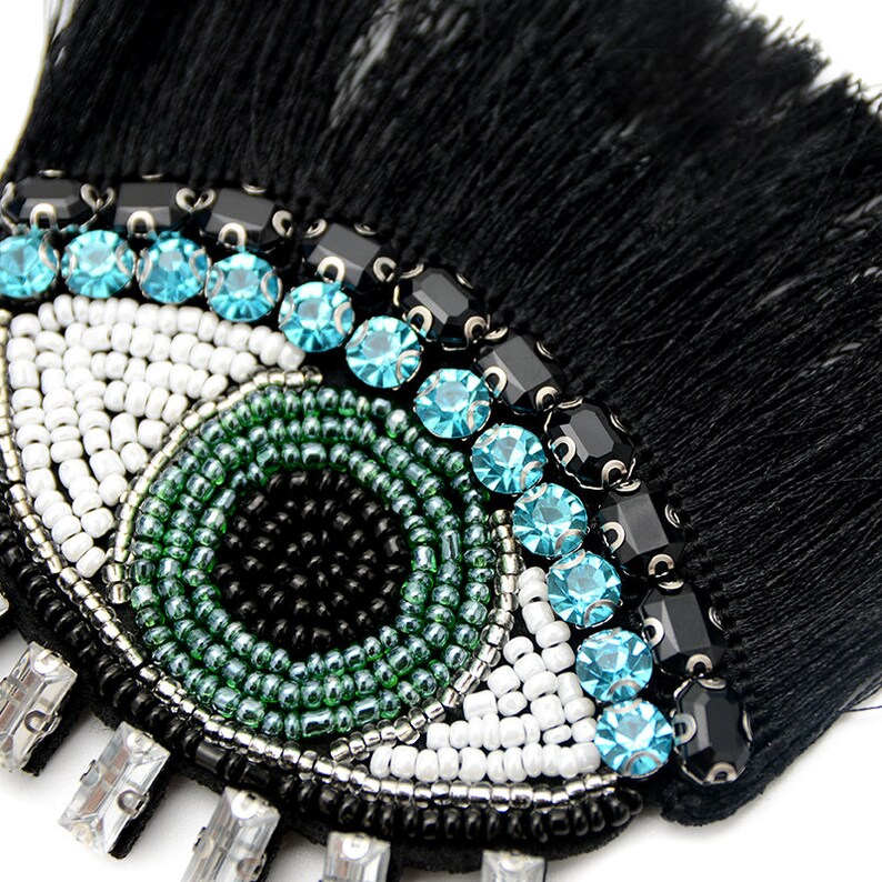 Delicate Embroidery Eye Fringes Sequined Beaded Applique Patch,beaded ...