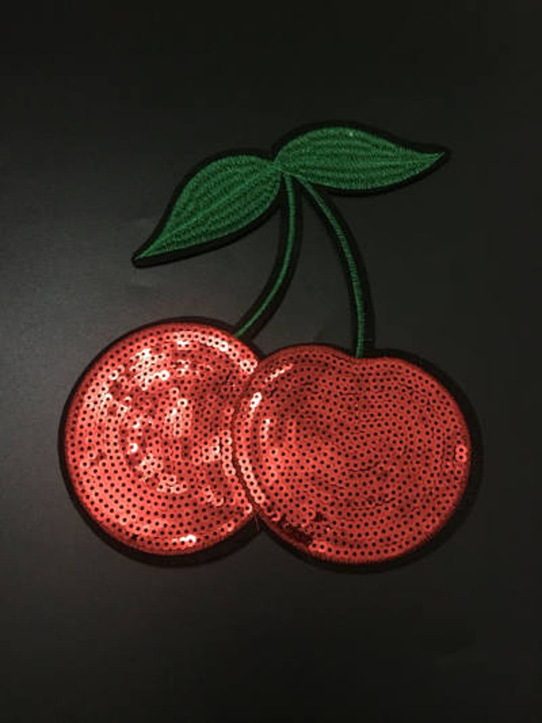 Large Cherry Sequined Applique Patch,paillette Patch,sequins Patch ...
