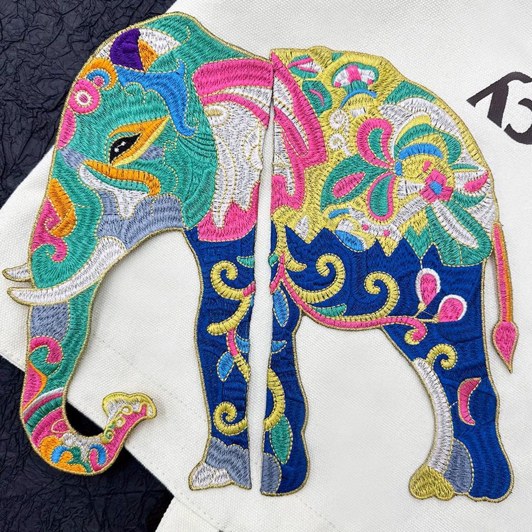 Colorful Elephant Embroidery Applique Patch,embroidered Elephant Patch ...