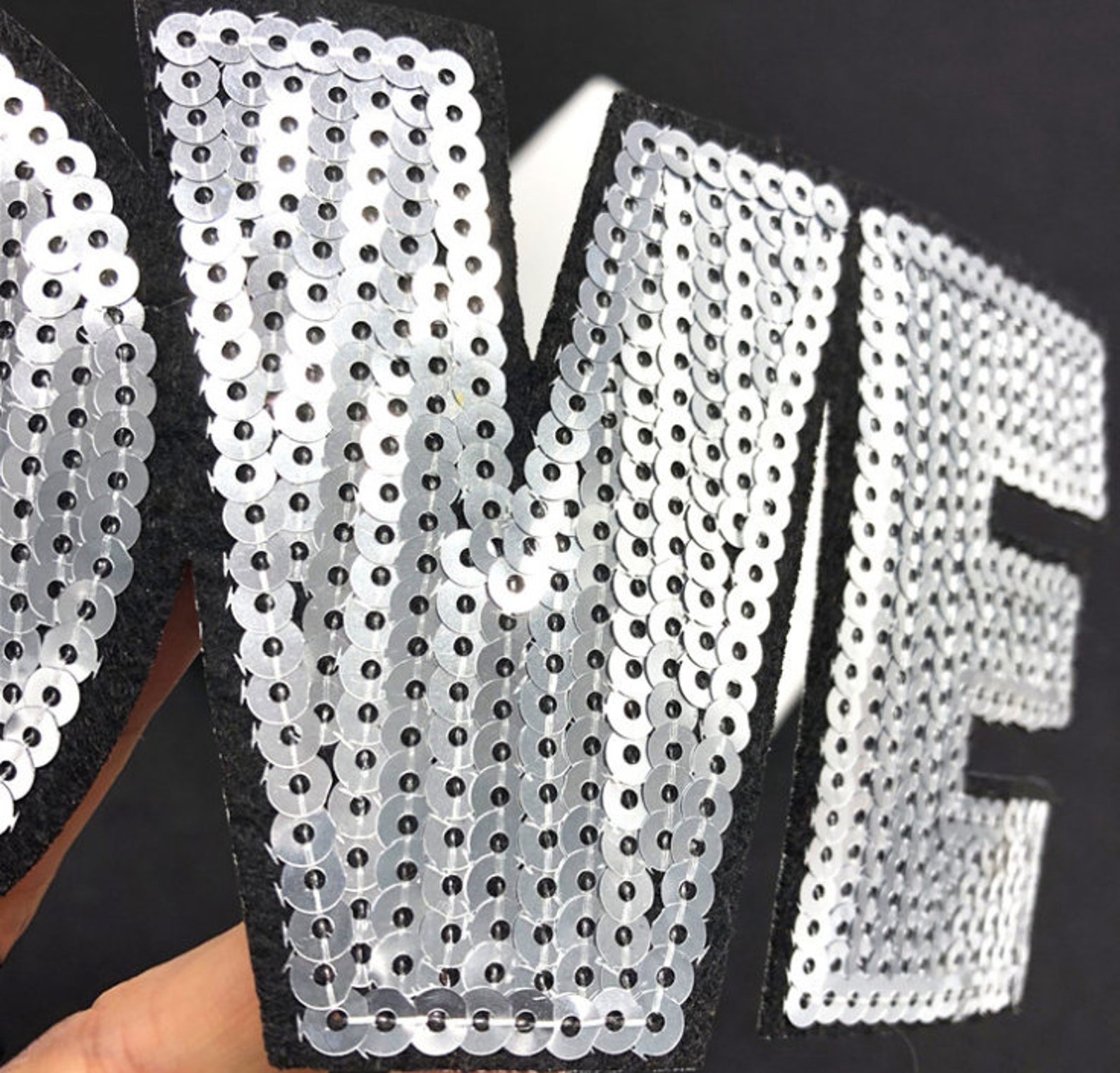 Love Sequined Applique Patch,paillette Patch,sequins Love Patch ...