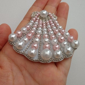 Starfish or Shell Pearl Embroidery Applique Patch,beaded Starfish Patch ...