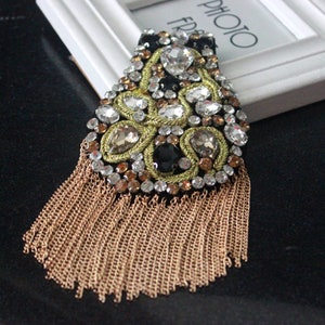 A Pair of Gold Tassels Epaulet,handmade Shoulder Pad,diamond Shoulder ...