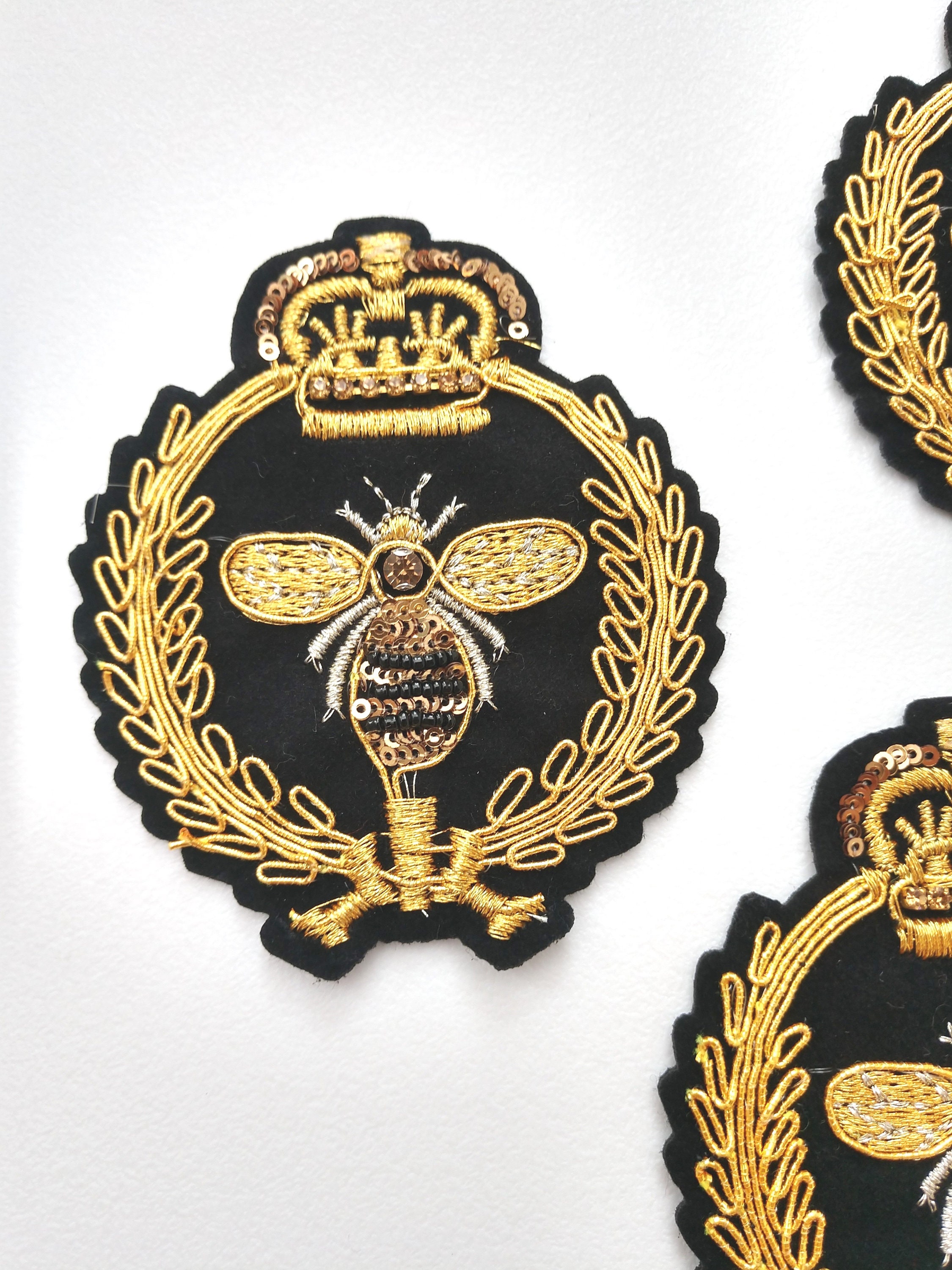 Delicate Gold Bee Embroidered Applique Patch,embroidery Bees Patch for ...