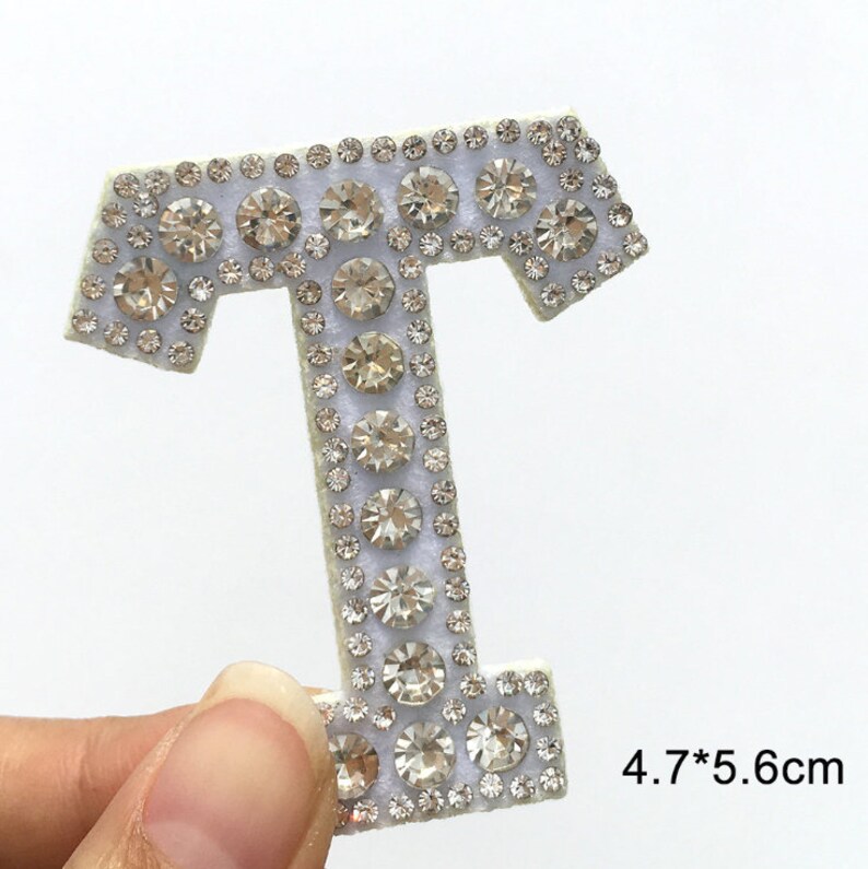 White Diamond and Rhinestone Letters Iron on Applique - Etsy