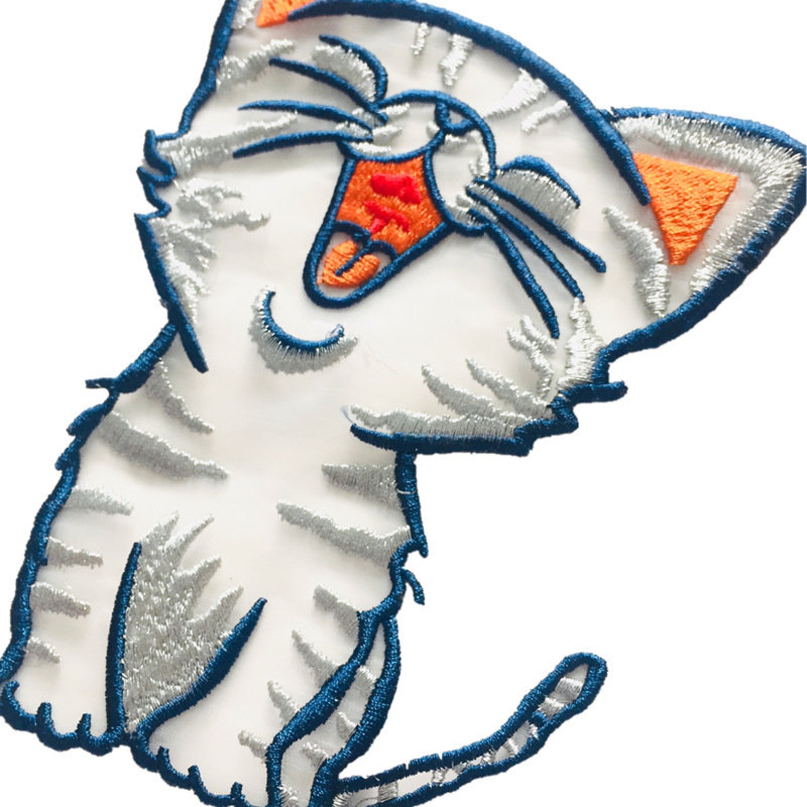 Cute Cat Embroidery Applique Patch,embroidered Cat Patch Supplies for ...