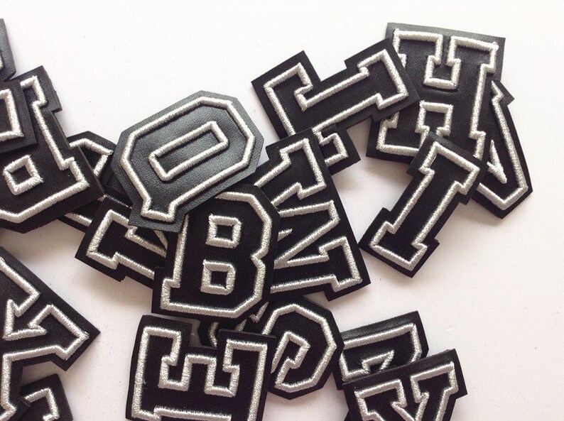 Black Embroidered Letters Applique Patchembroidery Name | Etsy