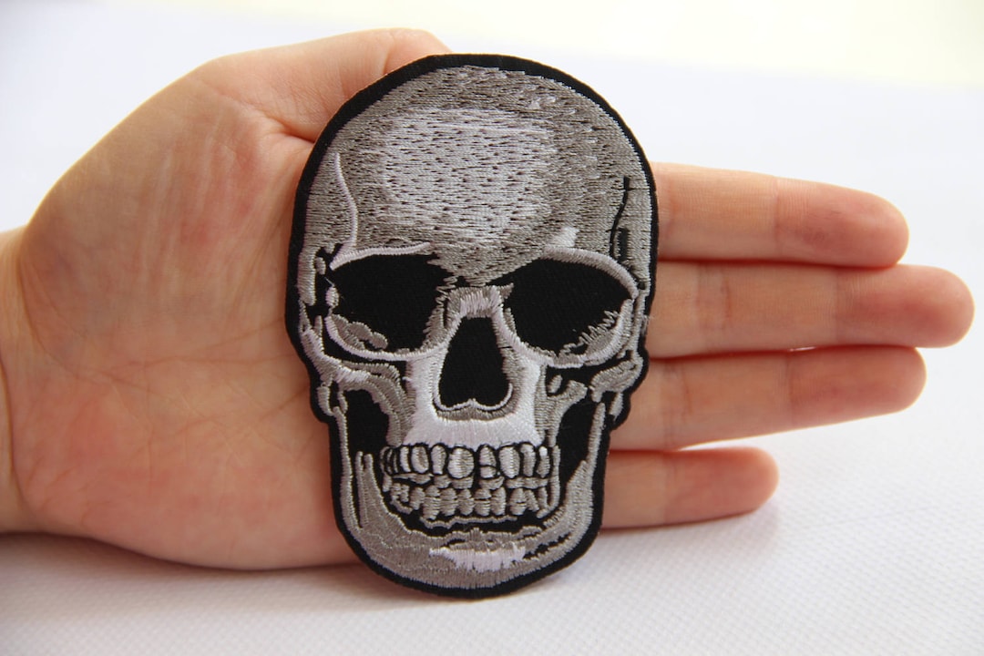 Skull Embroidery Iron on Applique Patch,embroideried Skull Patch ...
