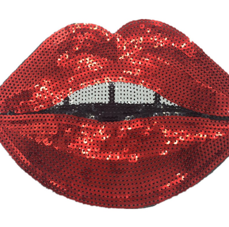 Mouth Sequined Applique PatchPaillette PatchSequins Lip | Etsy