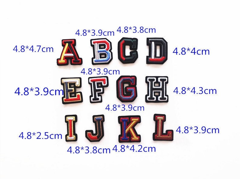 Colorful Embroidered Letters Applique PatchEmbroidery Name | Etsy