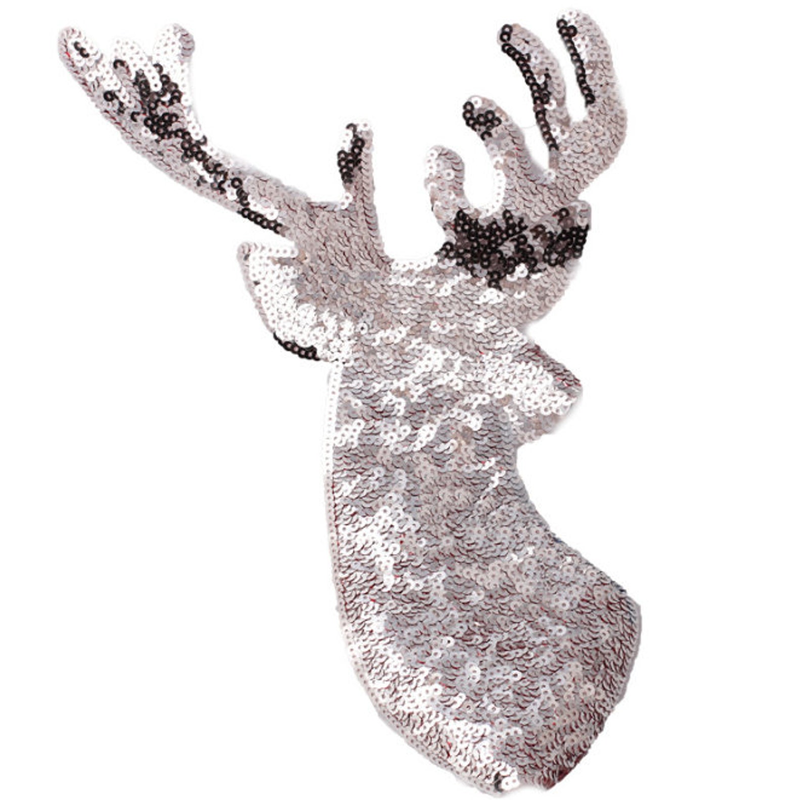 Large Deer Sequined Applique Patch,paillette Patch,sequins Deer Head ...