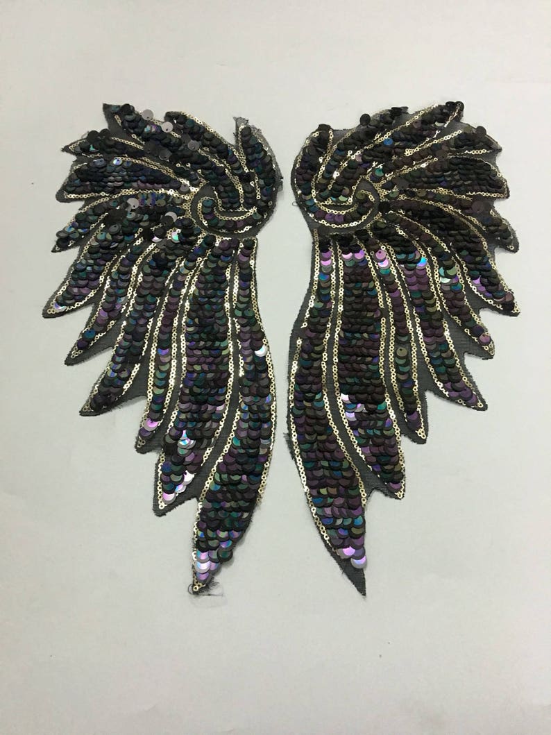 A Pair of Wing Sequined Applique Patch,sequins Wings Patch Supplies for ...