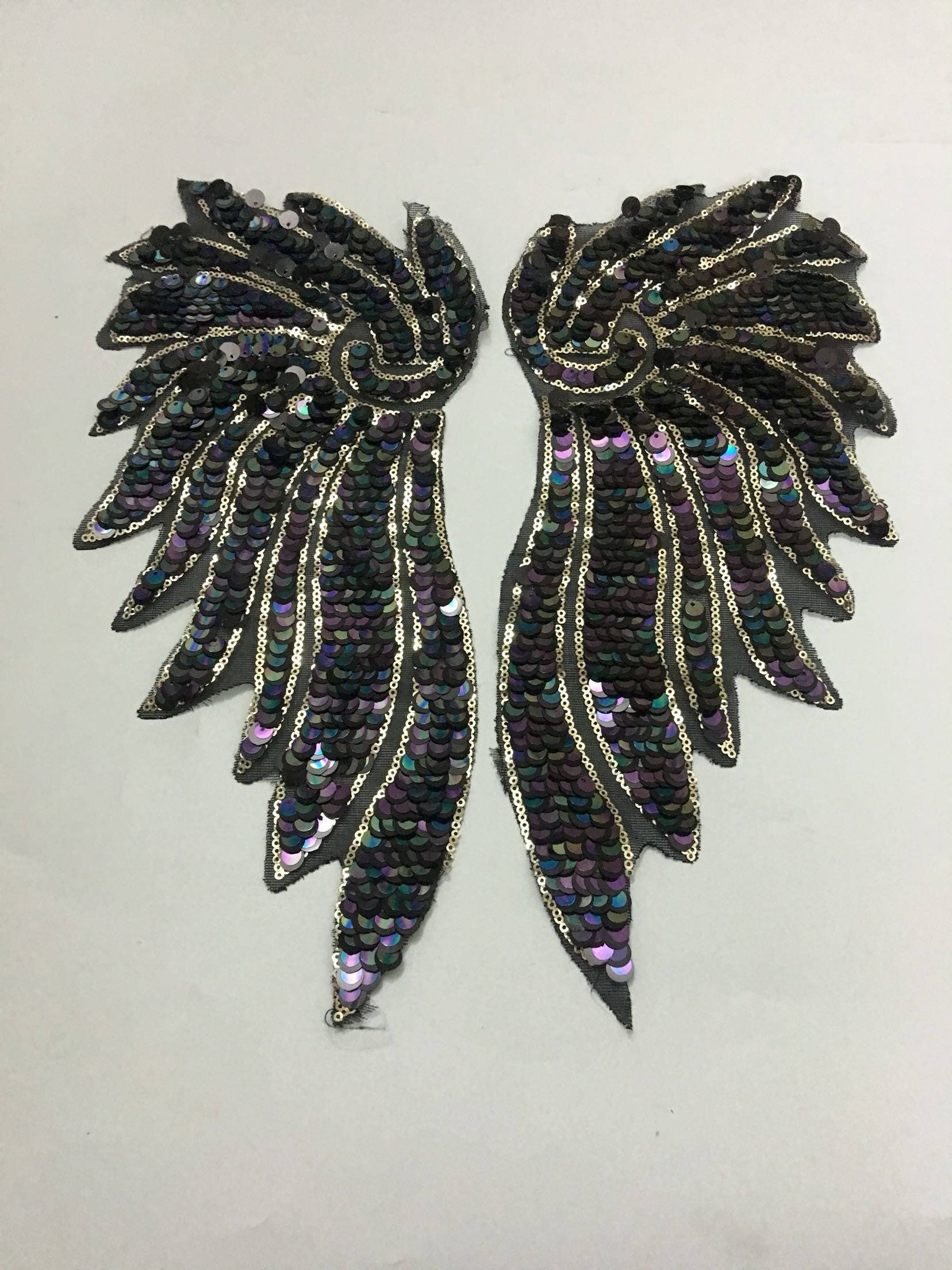 A Pair of Wing Sequined Applique Patch,sequins Wings Patch Supplies for ...