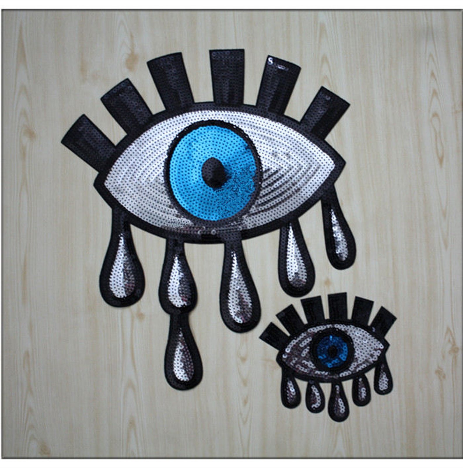 Large Eye Sequined Applique Patchpaillette Patchsequins Eyes | Etsy