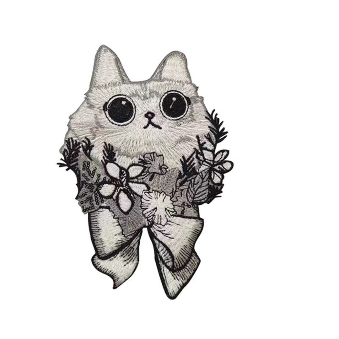 Cute Cat Embroidery Applique Patch,embroidered Cat Patch Supplies for ...