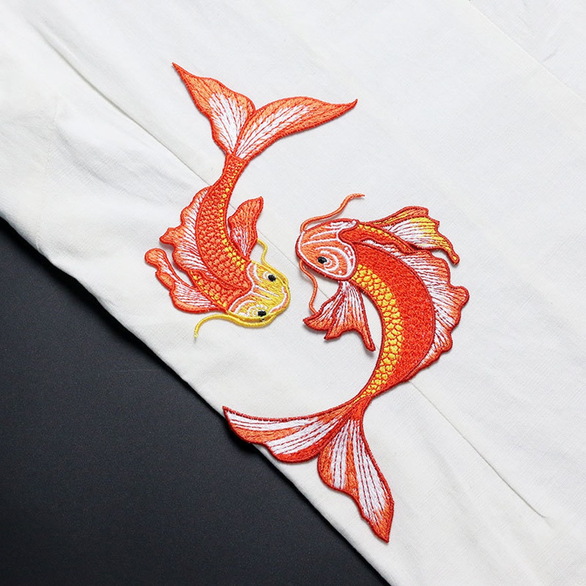 A Pair of Embroidered Fish Applique Patchembroidery Fishes - Etsy