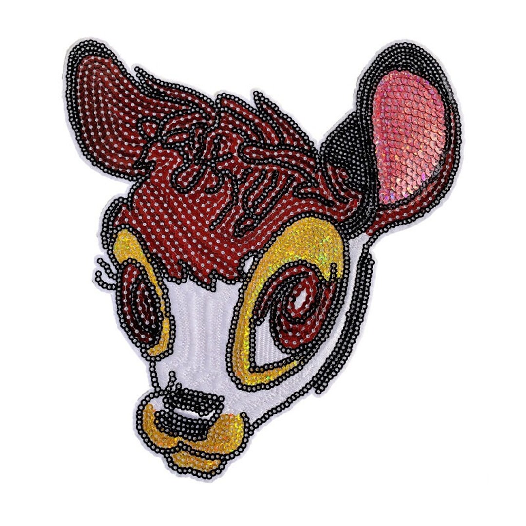 Cute Bambi Sequined Applique Patch,paillette Patch,sequins Deer Patch ...