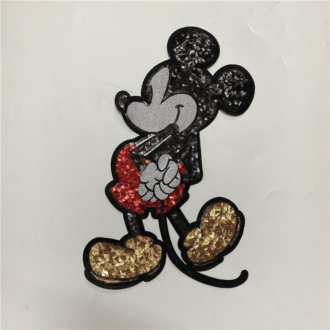 Large Cartoon Sequined Applique Patch,paillette Patch,sequins Mickey ...