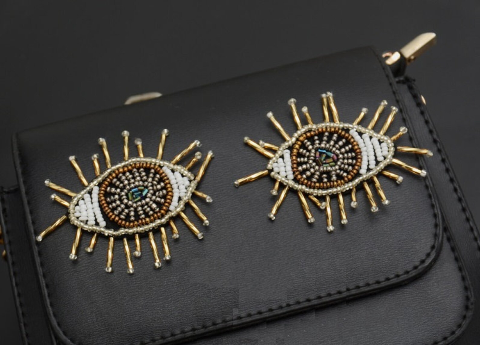 A Pair of Eye Embroidery Beaded Sequined Applique PatchBeaded | Etsy