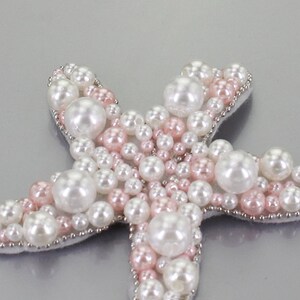 Starfish or Shell Pearl Embroidery Applique Patch,beaded Starfish Patch ...