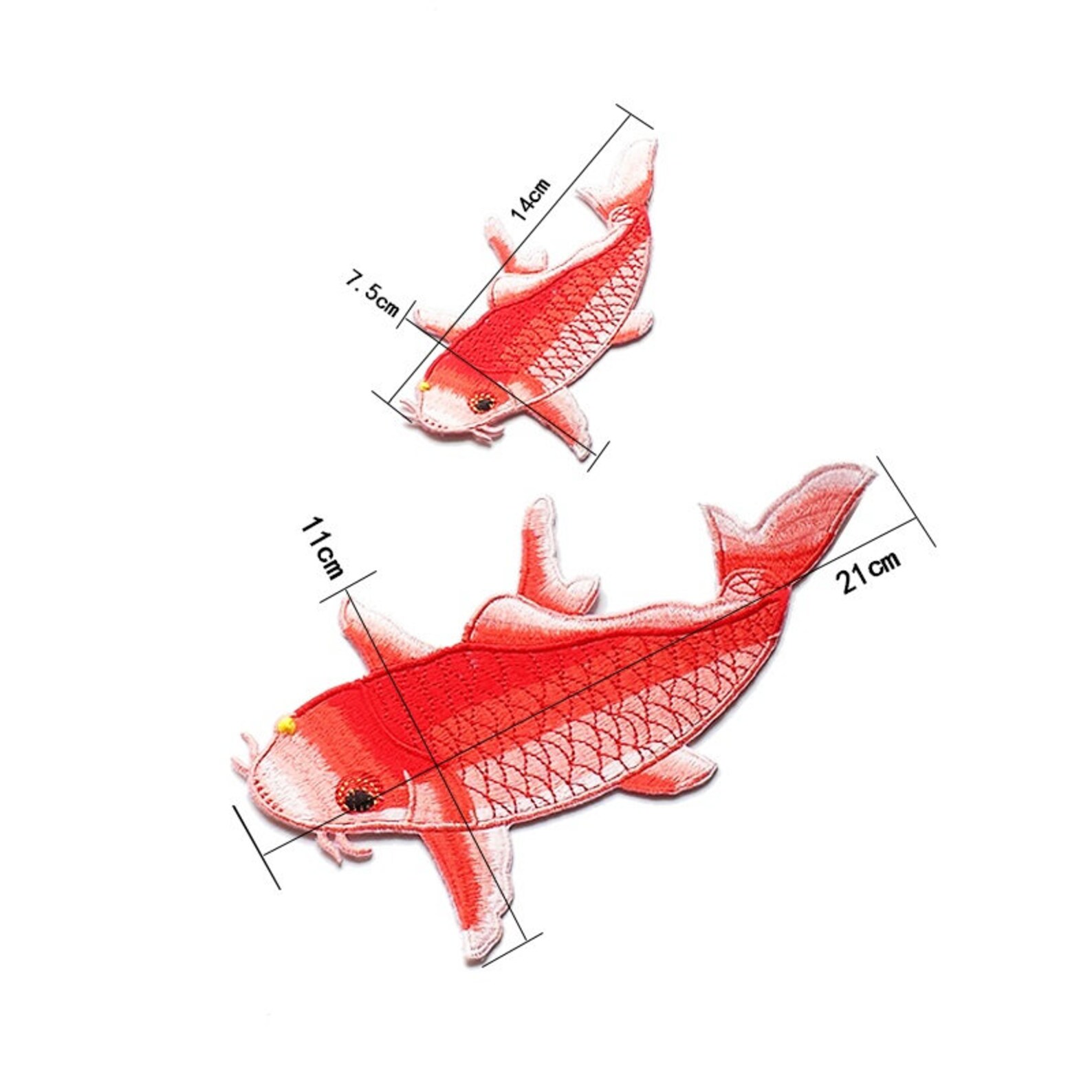 A Pair of Embroidered Iron on Fish Applique Patch,iron on Fishes ...