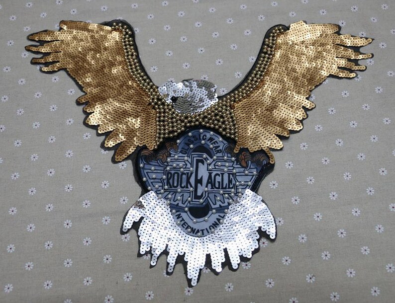 Large Eagle Sequined Applique Patchpaillette Patchsequins - Etsy
