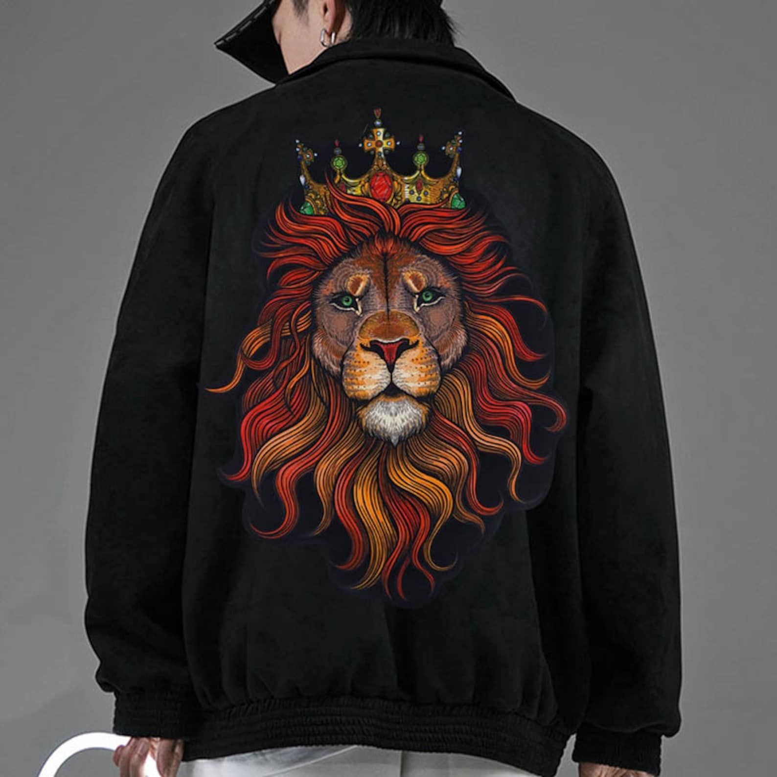 Large Lion Printed Fabric Applique Patch,embroidery Printed Fabric ...