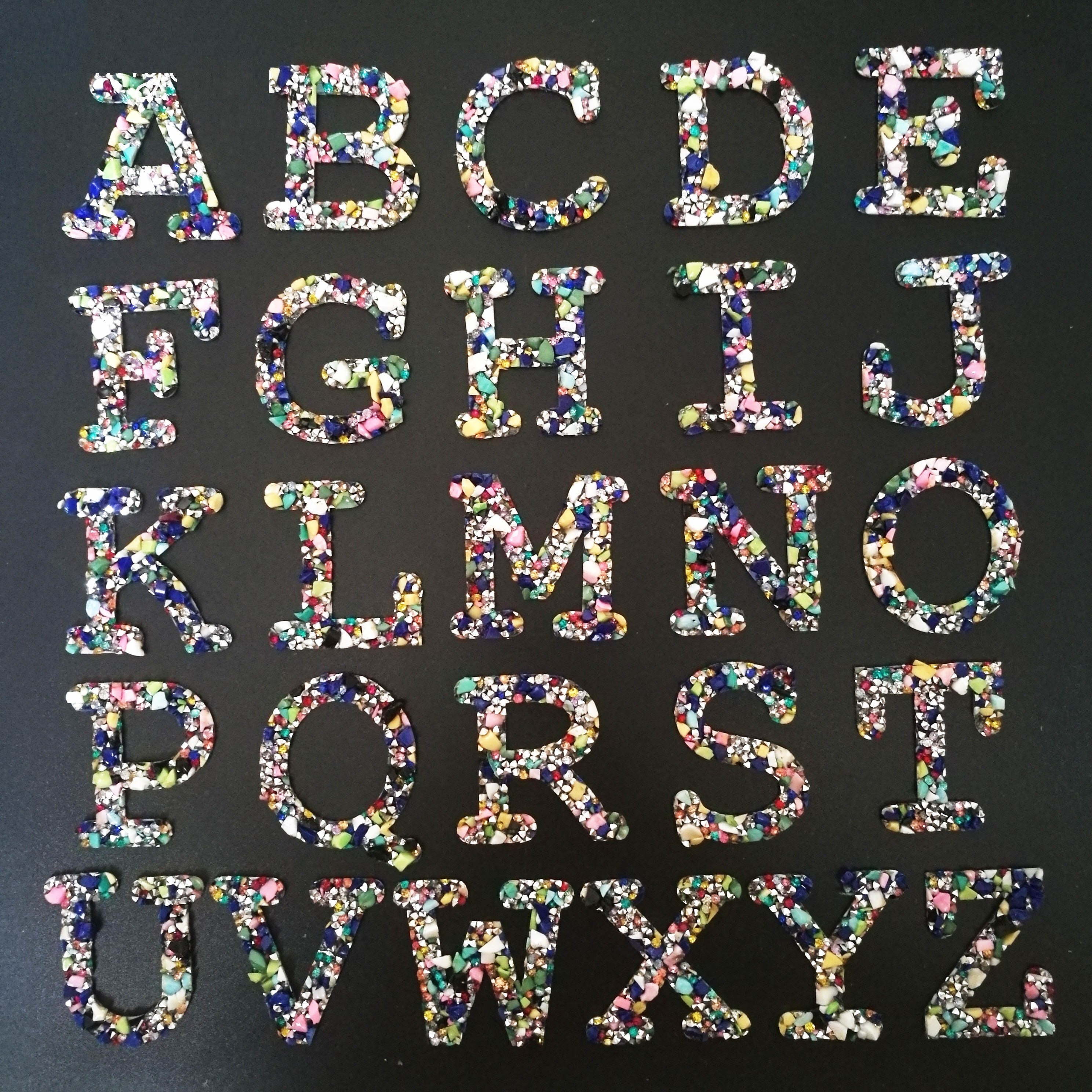 Delicate Embroidery Beaded Letters Sequined Applique - Etsy