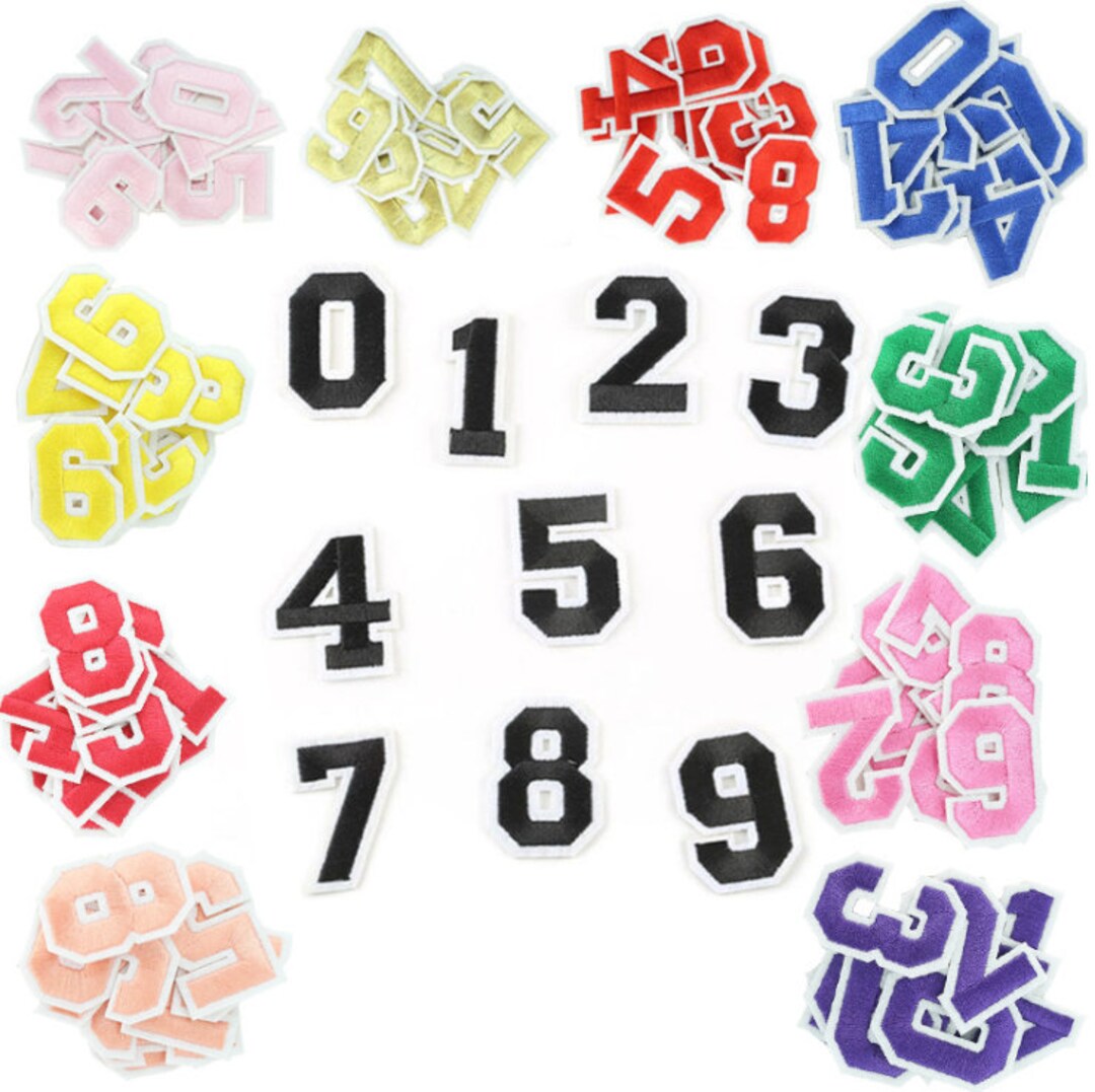 Colorful Embroidered Iron on Numbers Applique Patch,iron on Numerals ...