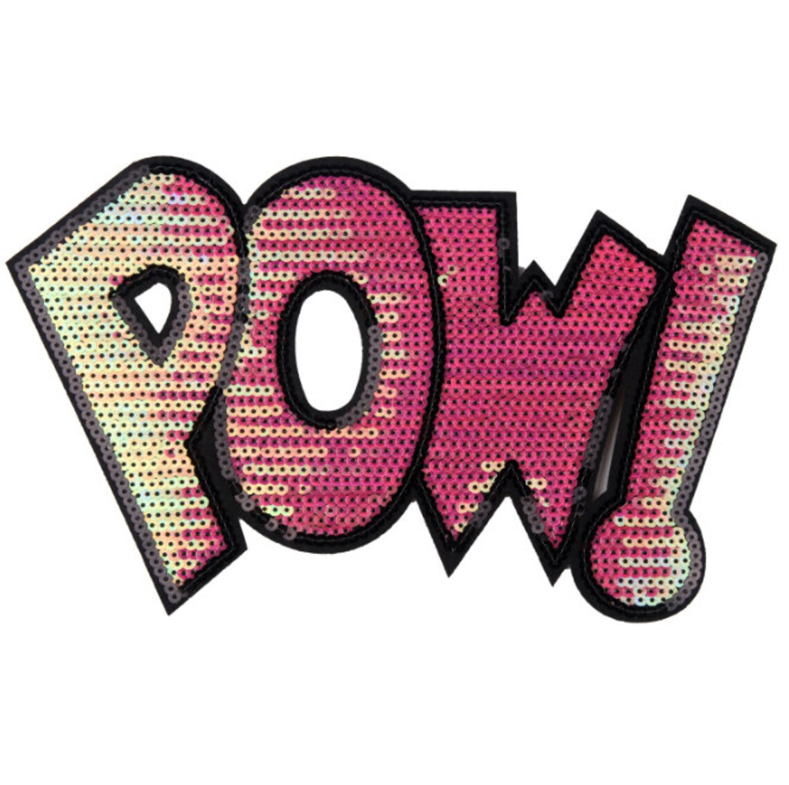POW! Sequined Applique Patch,paillette Patch,sequins Supplies for Coat ...