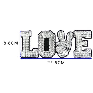 Love Sequined Embroidery Applique Patch,sequins Patch Supplies for Coat ...