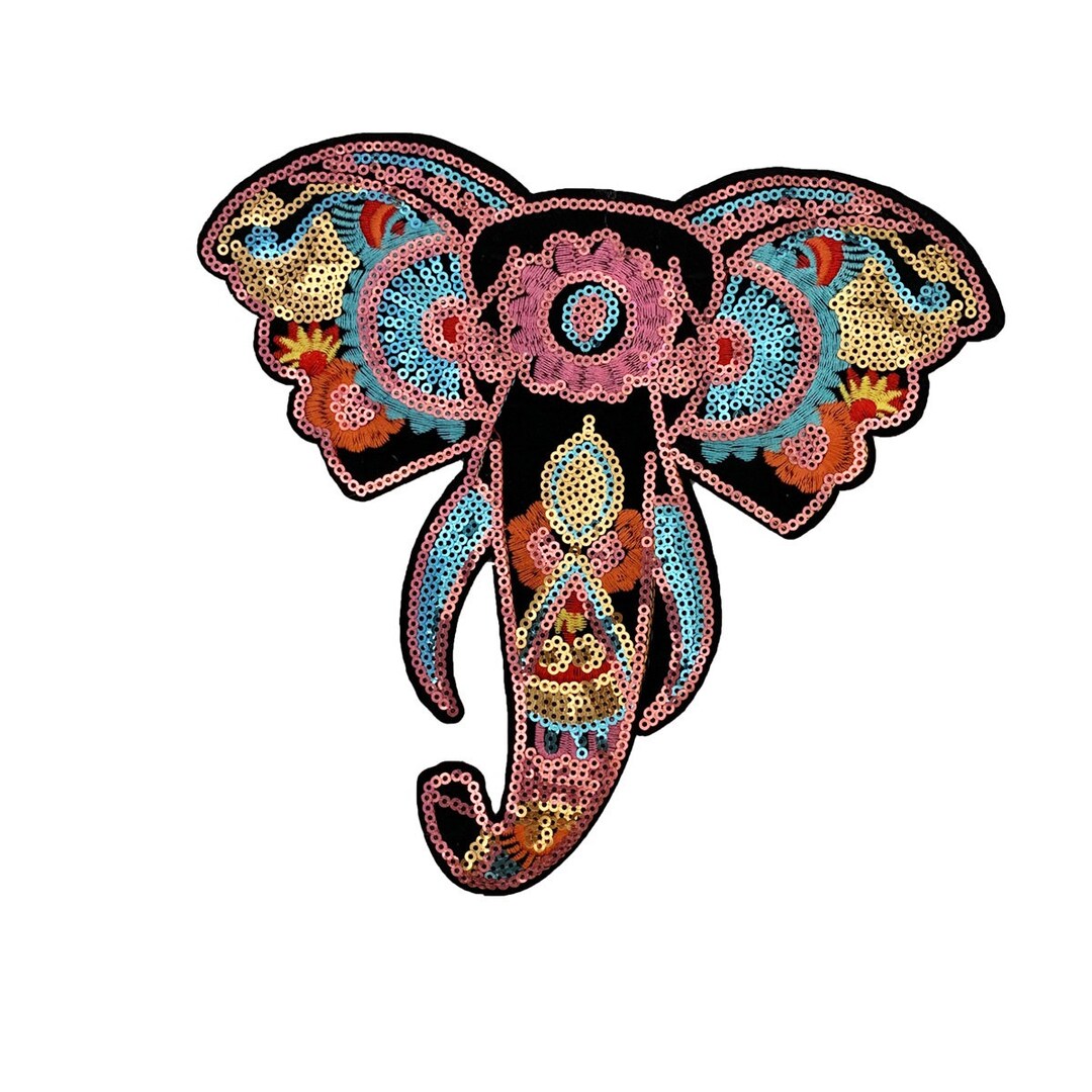 Elephant Sequined Iron on Applique Patch,paillette Patch,sequins Patch ...