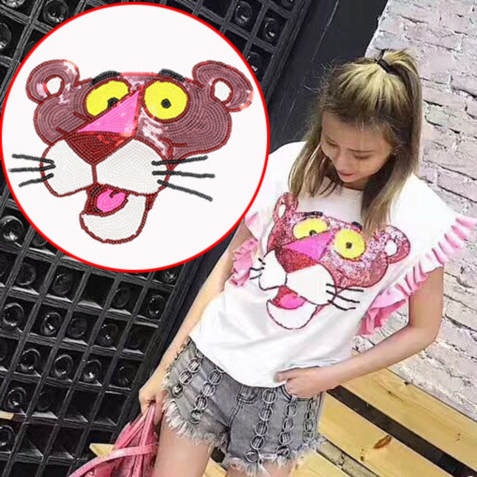 Cartoon Panther Sequined Applique PatchPaillette | Etsy