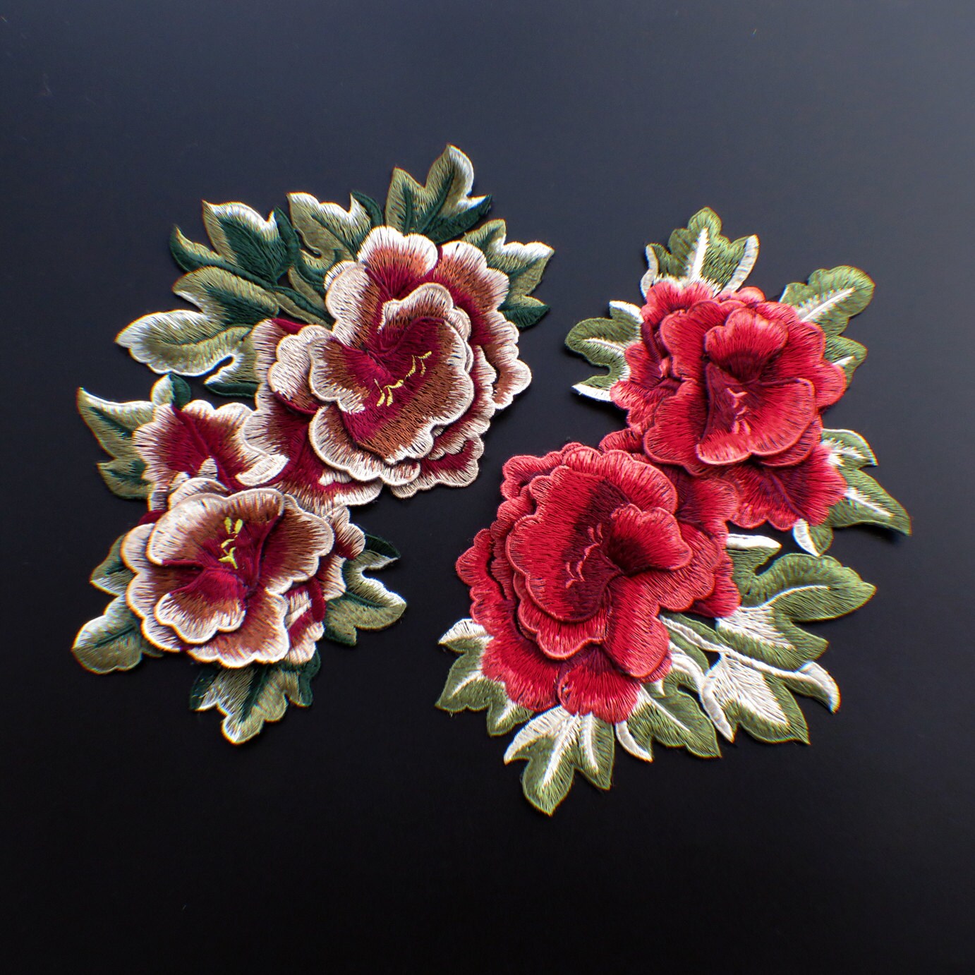 Delicate Embroidered 3D Flower Applique Patchvintage Floral - Etsy
