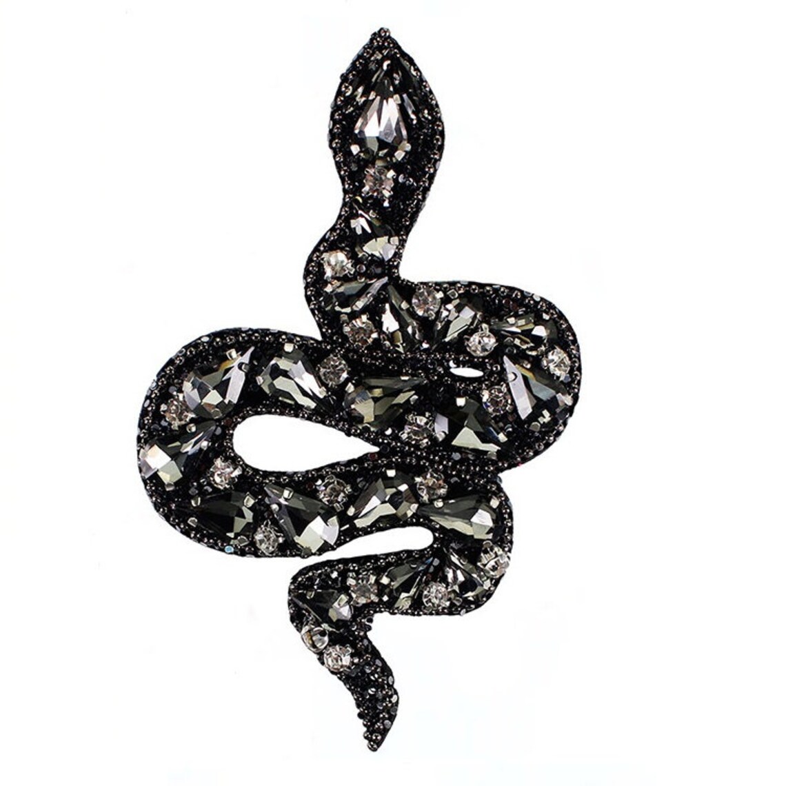 Snake Embroidery Rhinestone Iron on Applique Patch,diamond Snake ...