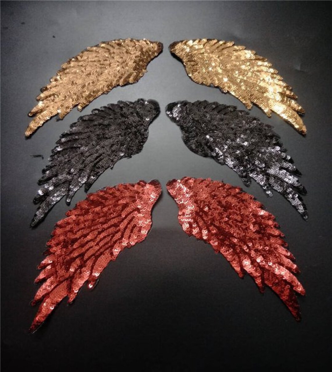 One Pair of Wings Sequined Applique Patch,paillette Patch,sequins Wings ...