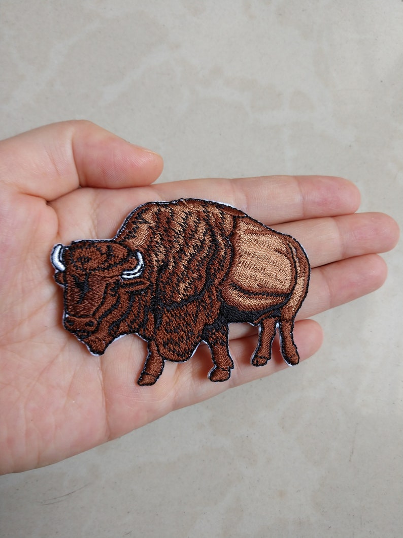 Bison Embroidered Iron on Applique Patchembroidery Bison - Etsy
