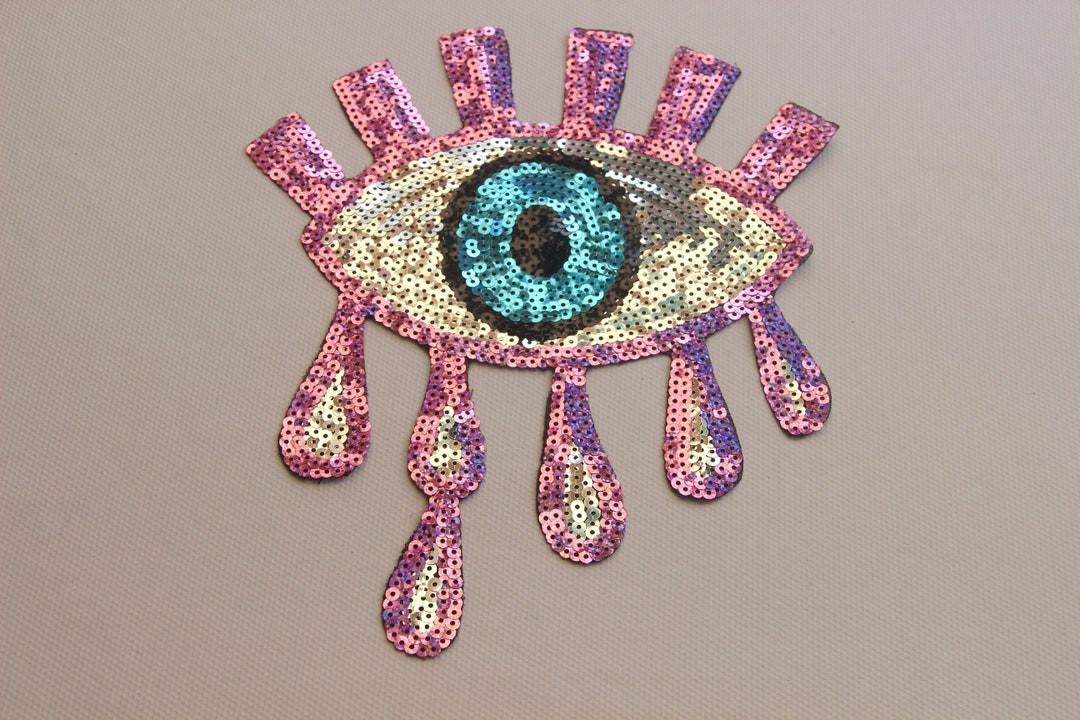 Delicate Eye Sequined Applique Patch,paillette Patch,sequins Eyes Patch ...