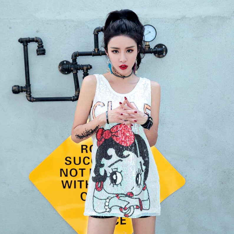 Cartoon Girl Sequined Applique Patch,paillette Patch,sequins Girl Patch ...