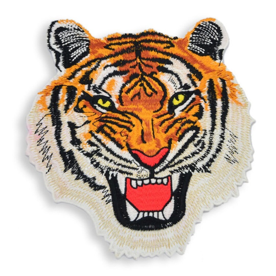 Large Tiger Embroidery Applique Patch,embroidered Tiger Head Patch ...